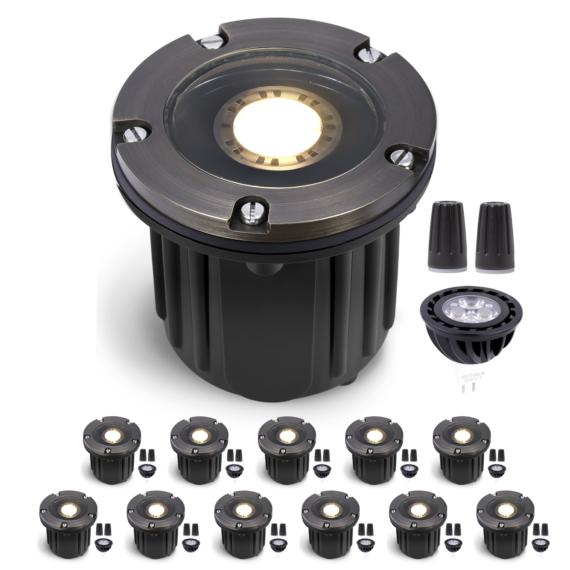 Gardenreet Brass Landscape In Ground Lights,12V LED Outdoor Landscape ...