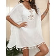 Shermie Women's Plus Size Swimsuit Cover Up with Fringed Hem, Casual ...