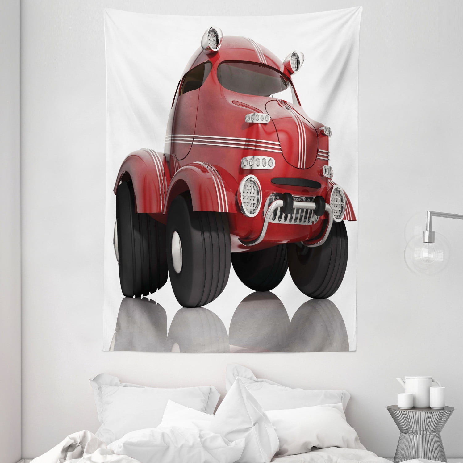 Cars Tapestry, 3D Style Car Kids Traffic Transport Technology Prototype ...