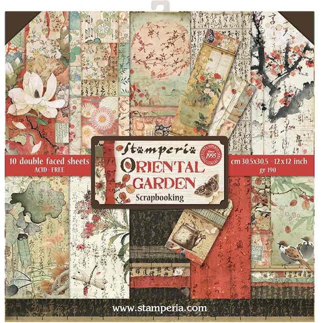 Stamperia Double-Sided Paper Pad 12"X12" 10/Pkg-Oriental Garden, 10 ...