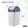 Superio 2.5 Gallon Medium Waste Basket: Skinny, High-Quality Plastic ...