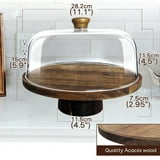NWK 3-in-1 11 Inch Cake Stand with Lid Rustic Acacia Wooden Cake Plate ...