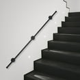 Flkoendmall Loft Pipe Handrail, Wall-Mounted Stair Railing, Matte Black ...