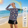 Astronauts Rocket Planet Women UPF 50+ UV Shirts Long Sleeve with Thumb ...