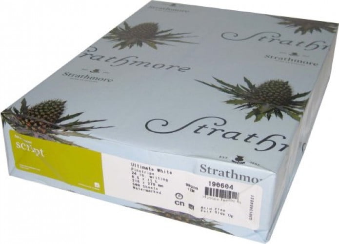 Strathmore Script Ultimate White Smooth 80 Cover 8 5x11 125 Sheets