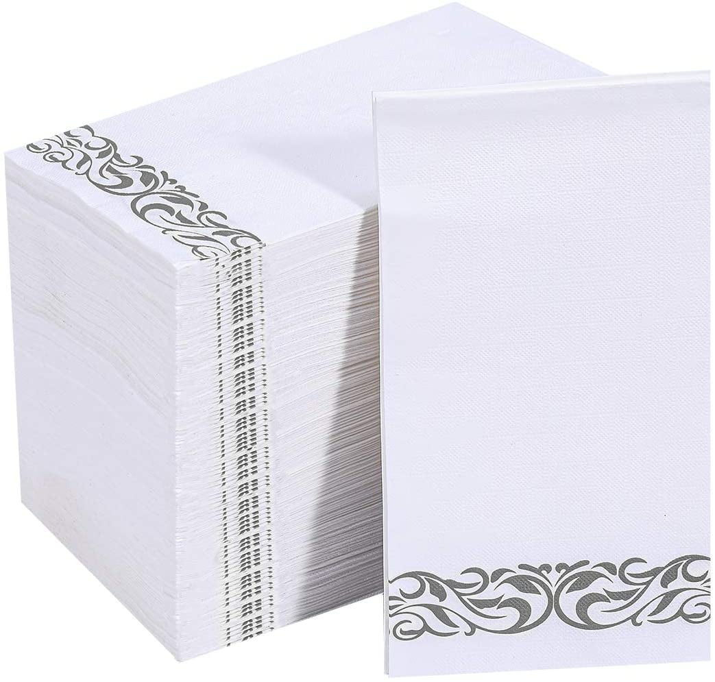 Vplus Paper Napkins, Guest Towels, Silver, 200 Pack - Walmart.com