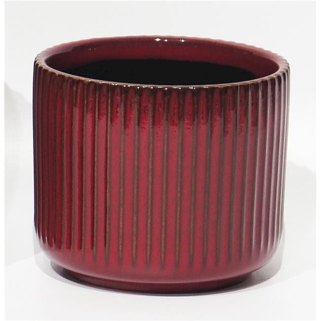 Red Striped Ceramic Planter - Walmart.com