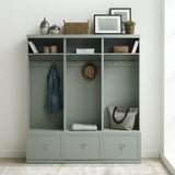 Crosley Furniture Harper Modern Wood Hall Tree Entryway in Gray (Set of ...