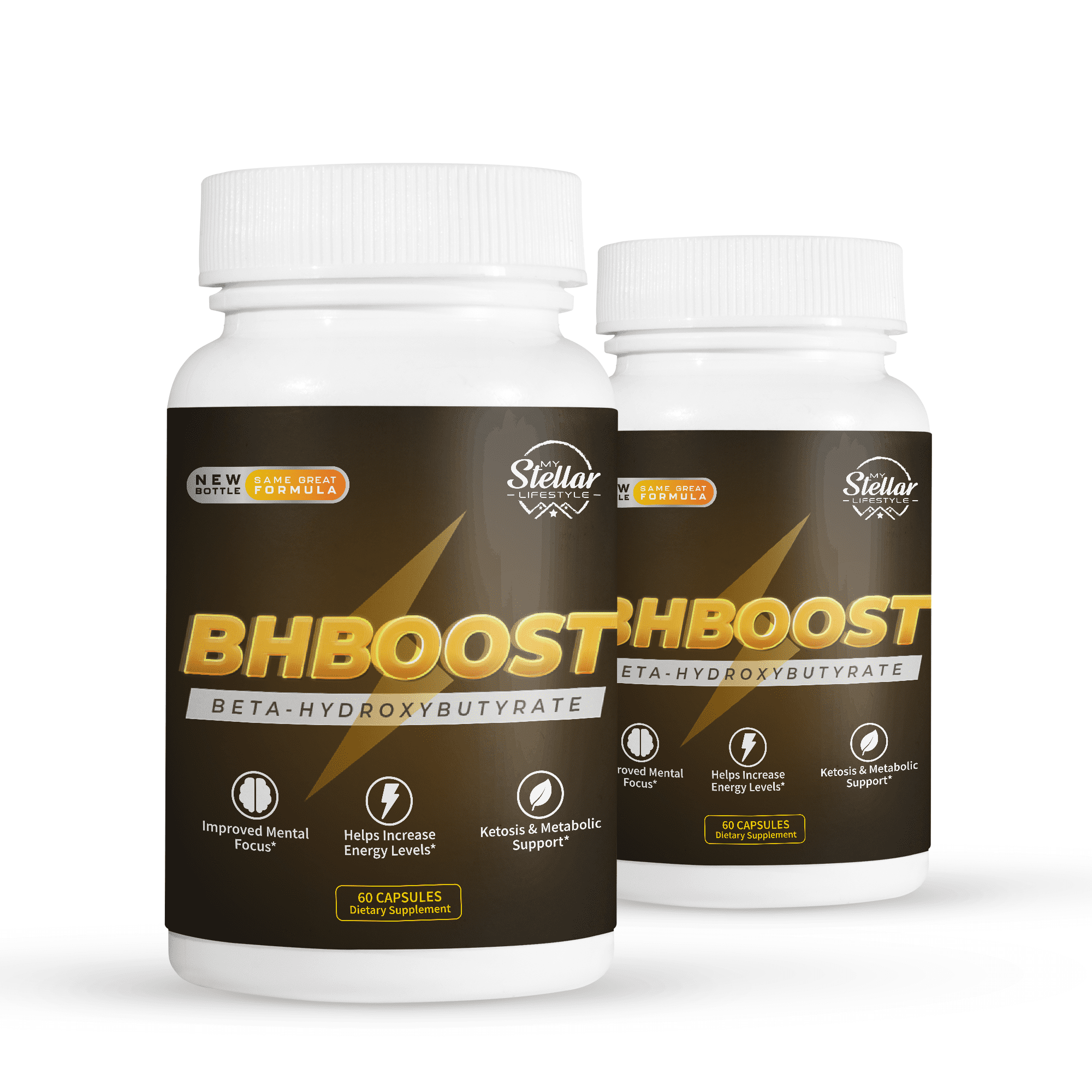 2 Pack BHBoost, boost mental performance & energy levels-60 Capsules x2 ...