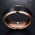 8mm Black Rose Gold Tungsten Carbide Wedding Band Ring for Men Brushed Finish Size 5-15 ...