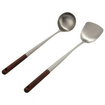 Fox Run Spatula & Ladle Wok Utensil Set, Set of 2, Traditional Handles ...