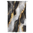Abstract Art Sheer Curtains 96 Inch Long 1 Panel Gold Black Gradient ...