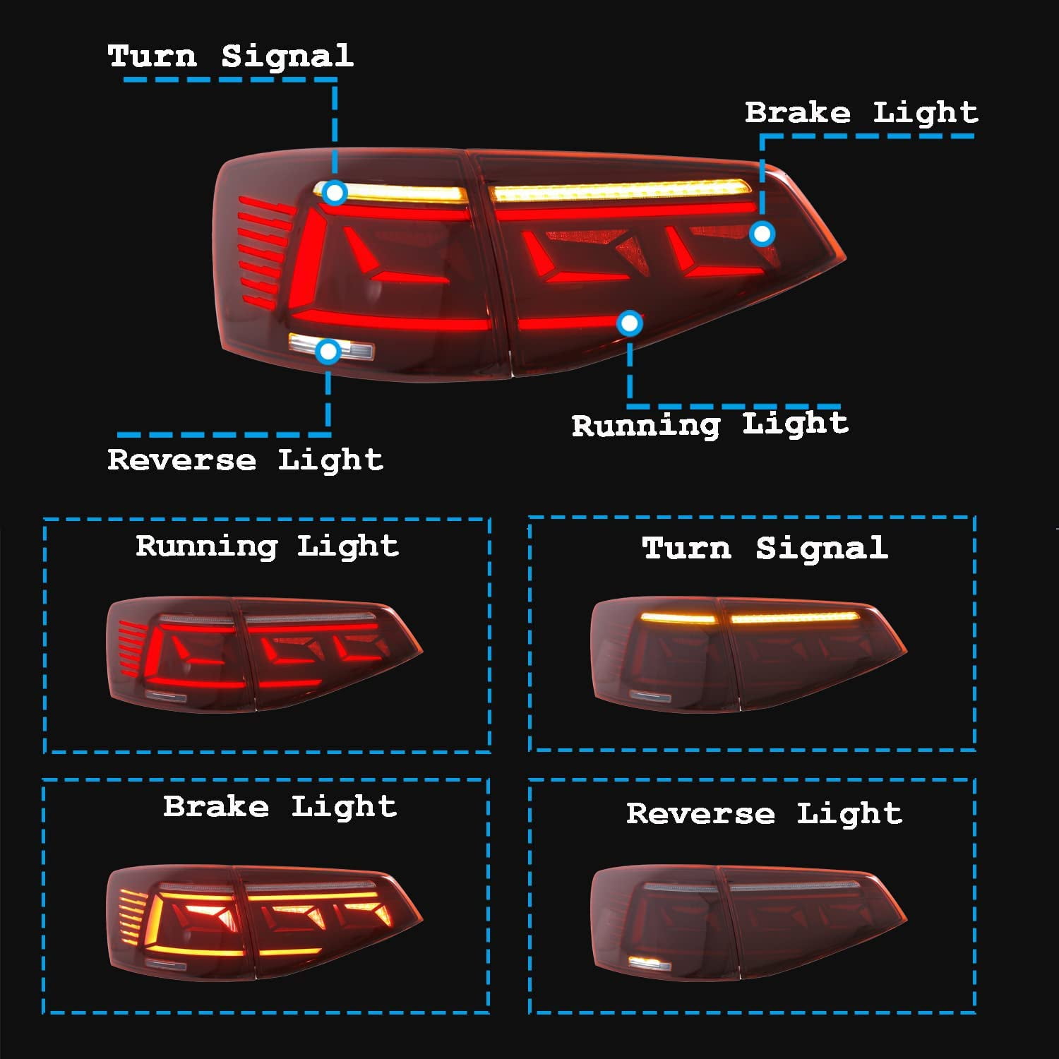 LED Tail Lights for VW Volkswagen Jetta - Sequential Nepal | Ubuy