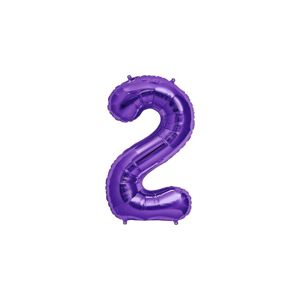 number 2 - purple helium foil balloon - 34 inch - Walmart.com