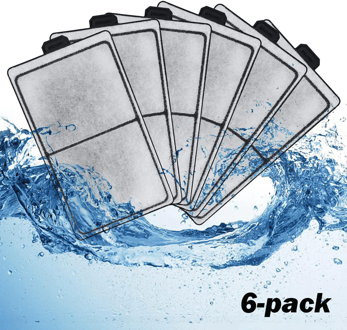 6 Pack PF-S Filter Cartridge for Top Fin Silenstream PF10 Power Filters ...