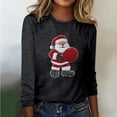 Drses Women's Christmas Tree Print T-Shirt | Long Sleeve Pullover Top ...