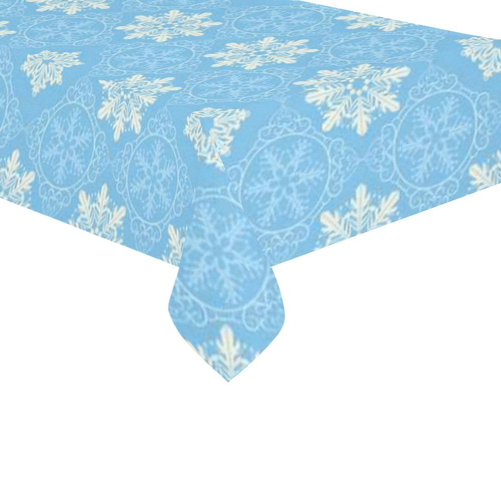 MYPOP Home Winter Snow Snowflake Cotton Linen Tablecloth 60x120 Inches ...