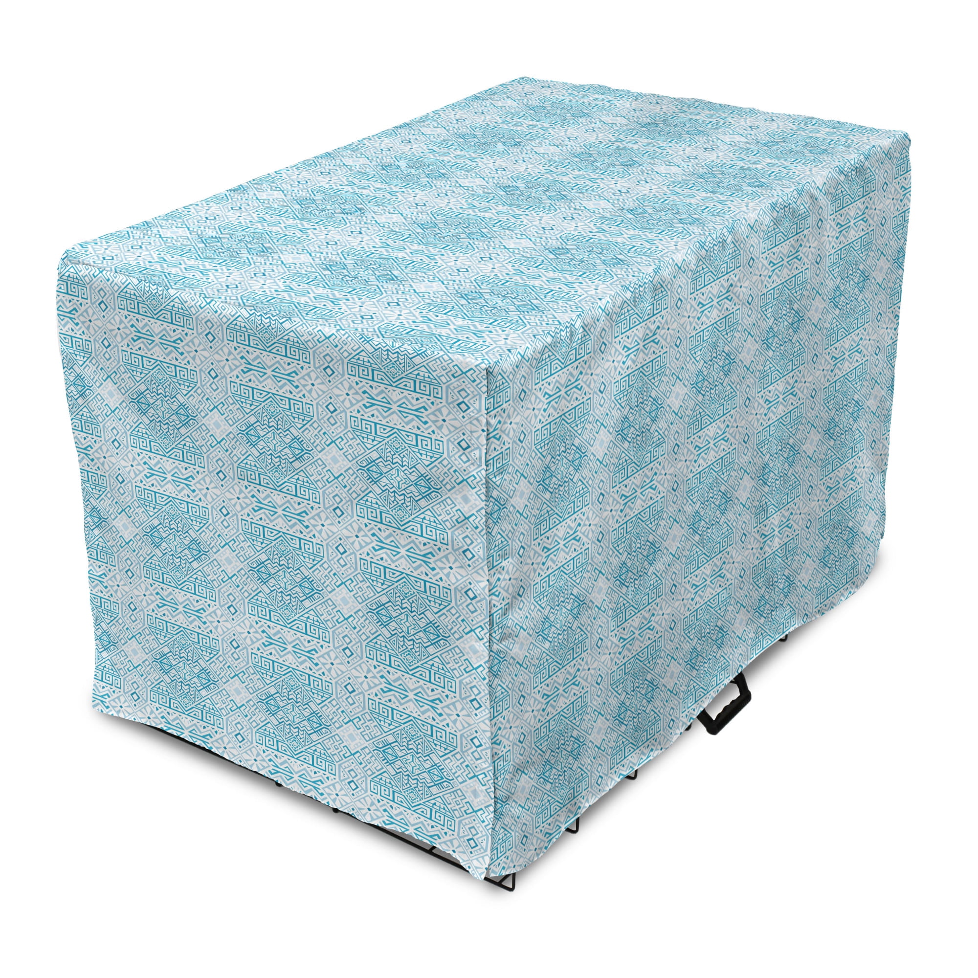 Aztec Dog Crate Cover, Monochrome Style Bohemian Design of Squares ...