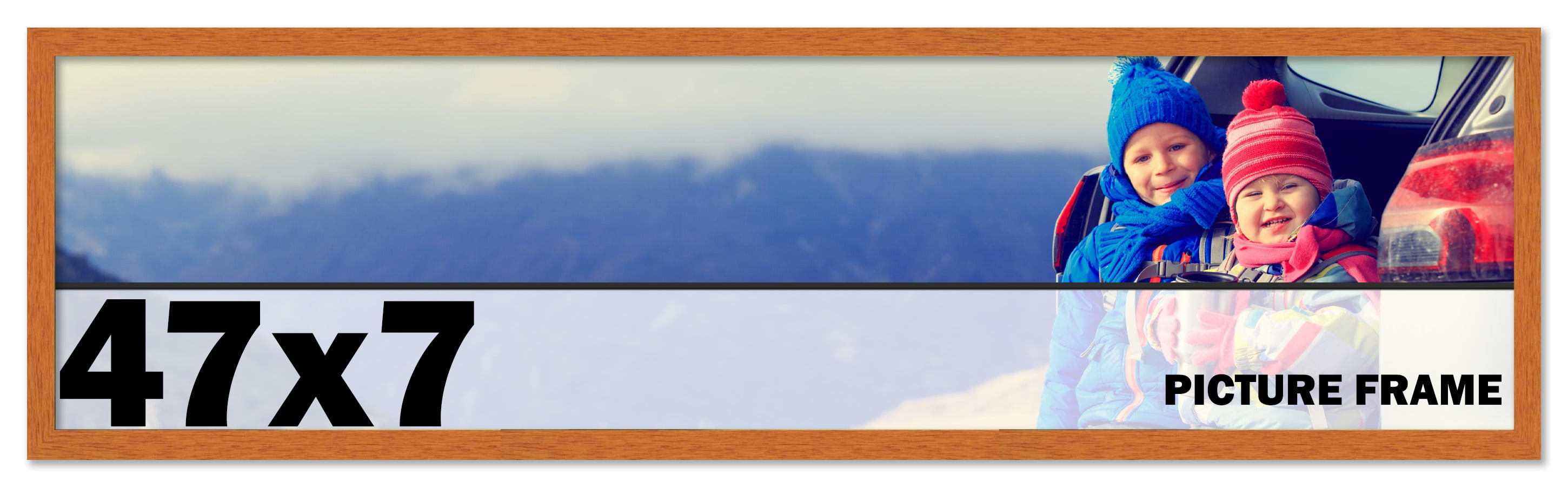 47x7 Frame Honey Pecan Brown Picture Frame - Modern Photo Frame ...