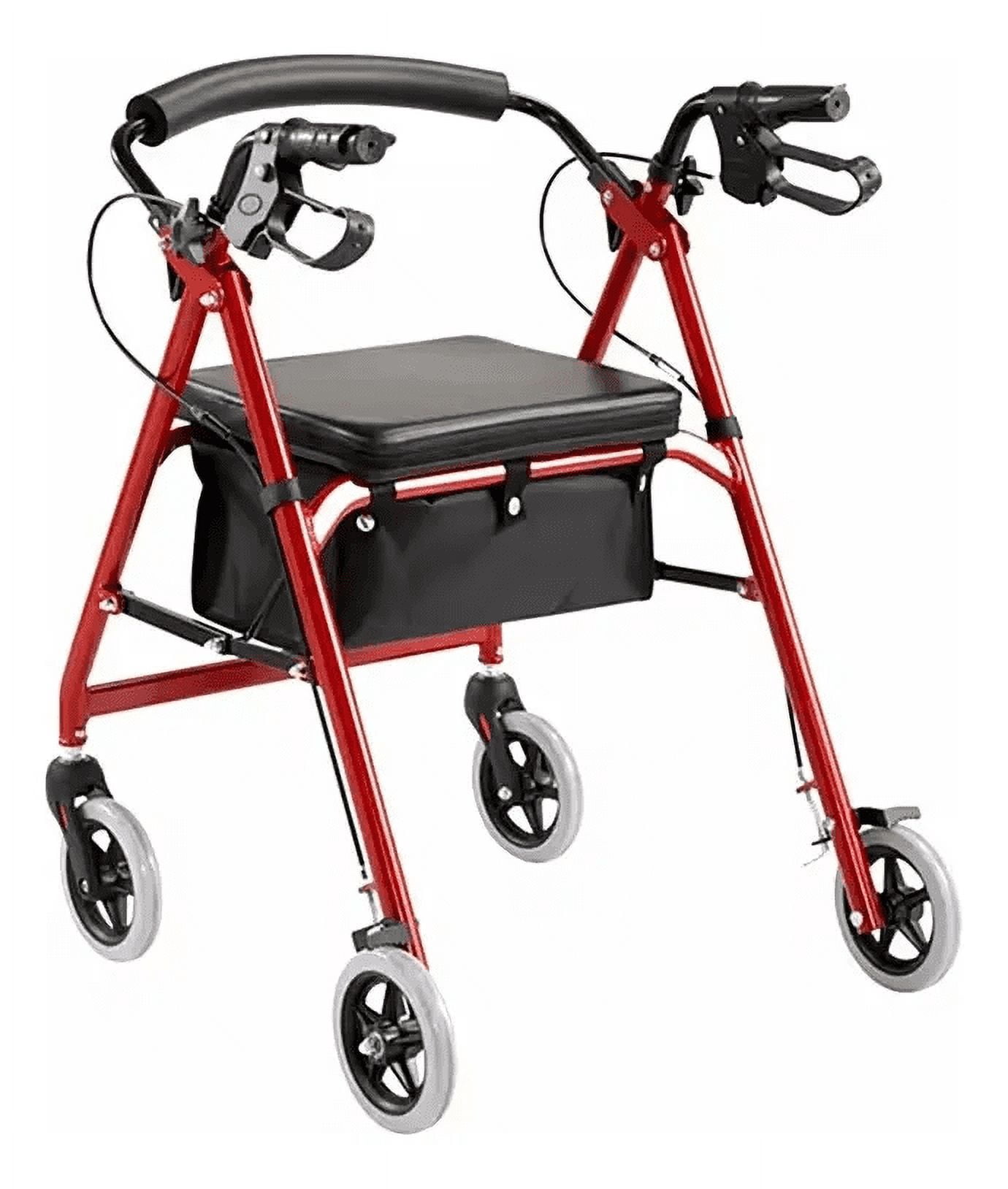 Andadera Ortopedica Asiento Silla Adulto Con Ruedas Y Frenos Color Rojo ...