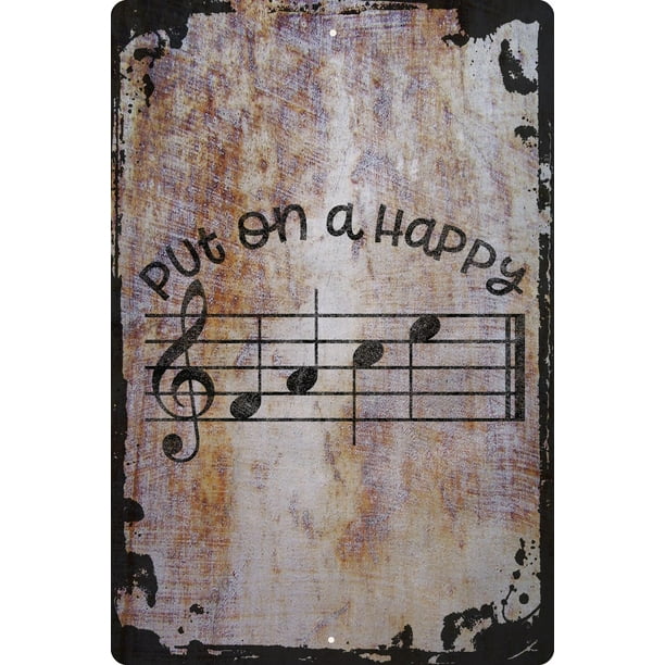 Put on a happy face funny staff treble clef music read band Beige Wall ...