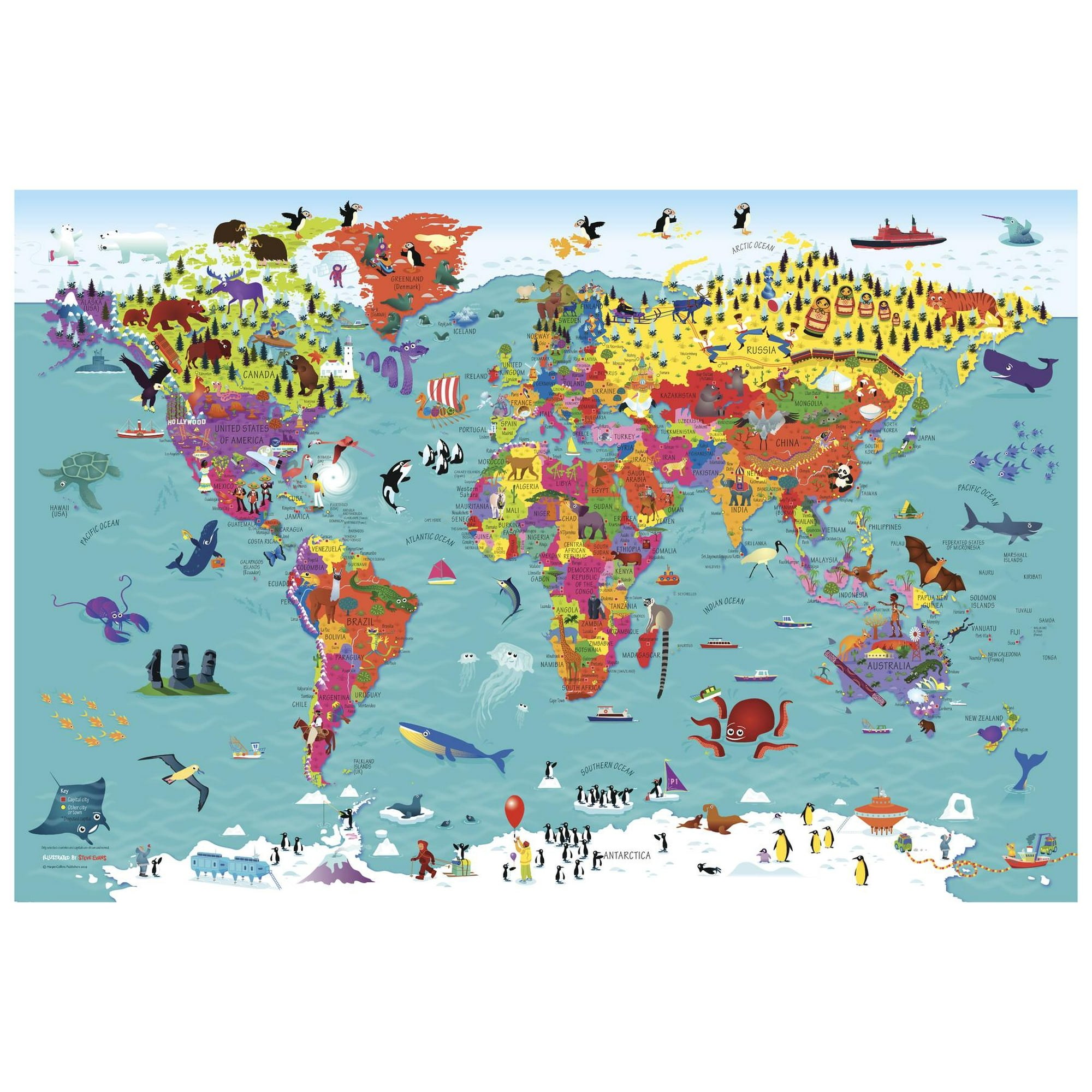 Click here for Mapsherpa Collins: Childrens World Wall Map - 36.2... prices
