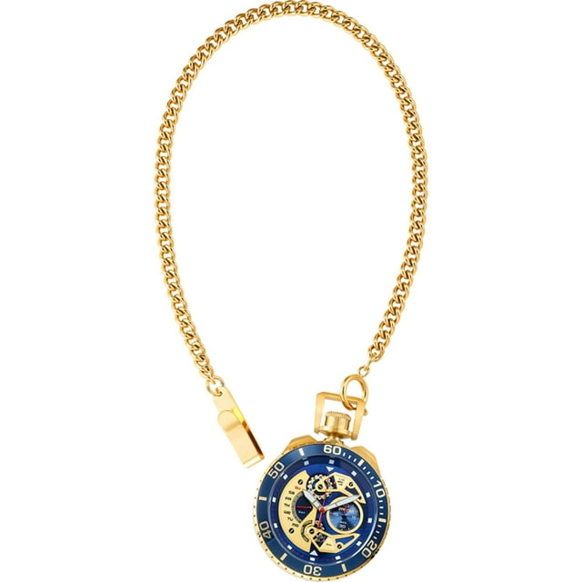 Invicta 35440 Men's Pro Diver Blue and Gold Tone Dial Pocket Watch ...