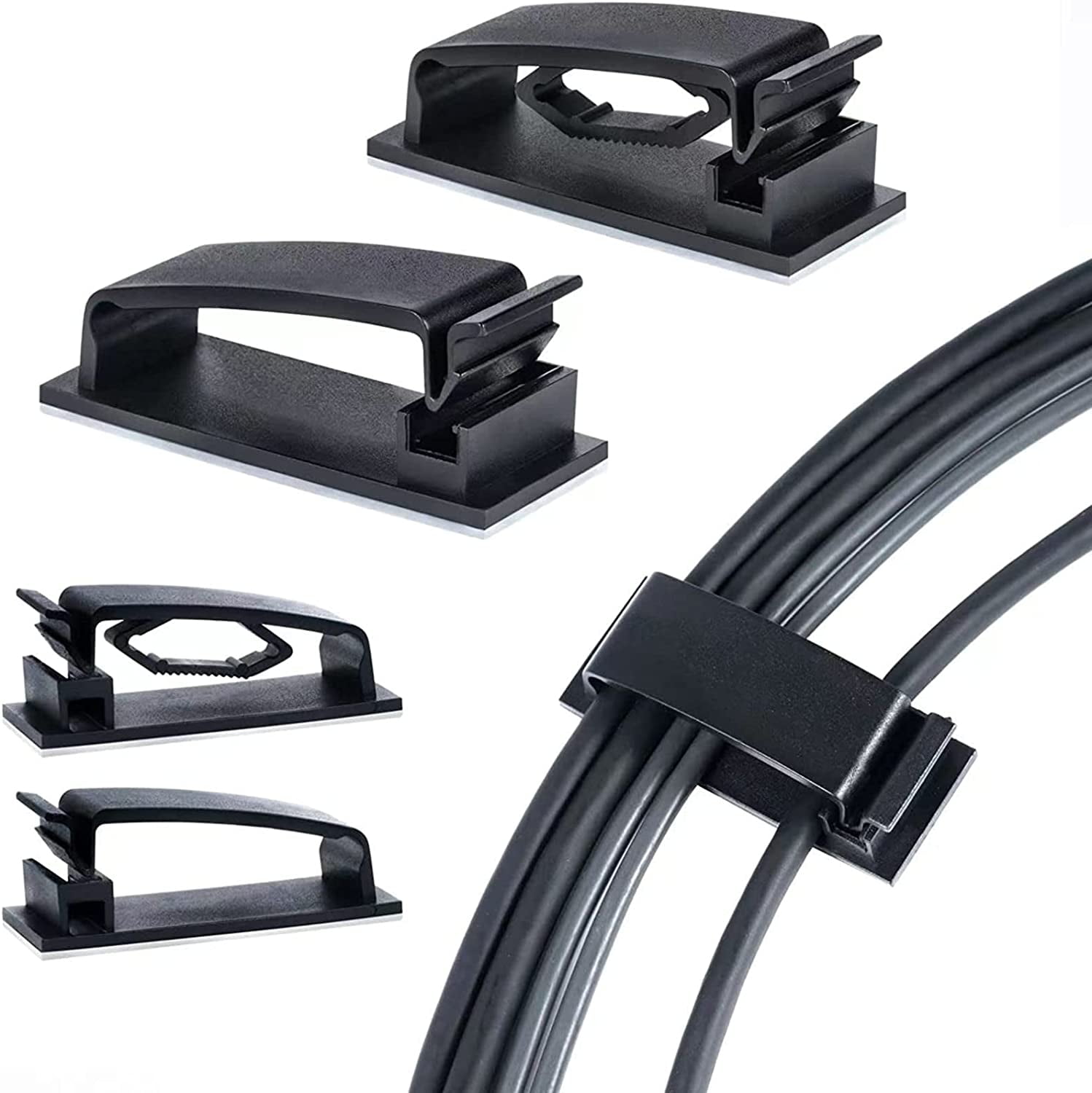 Cable Clips, 50Pcs Self Adhesive Cable Management Clip, Cable Organizer ...