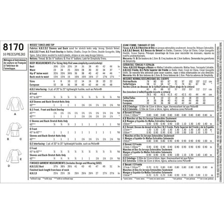 Simplicity Misses' Easy To Sew Tunics And Tops-6-8-10-12-14 | Walmart ...