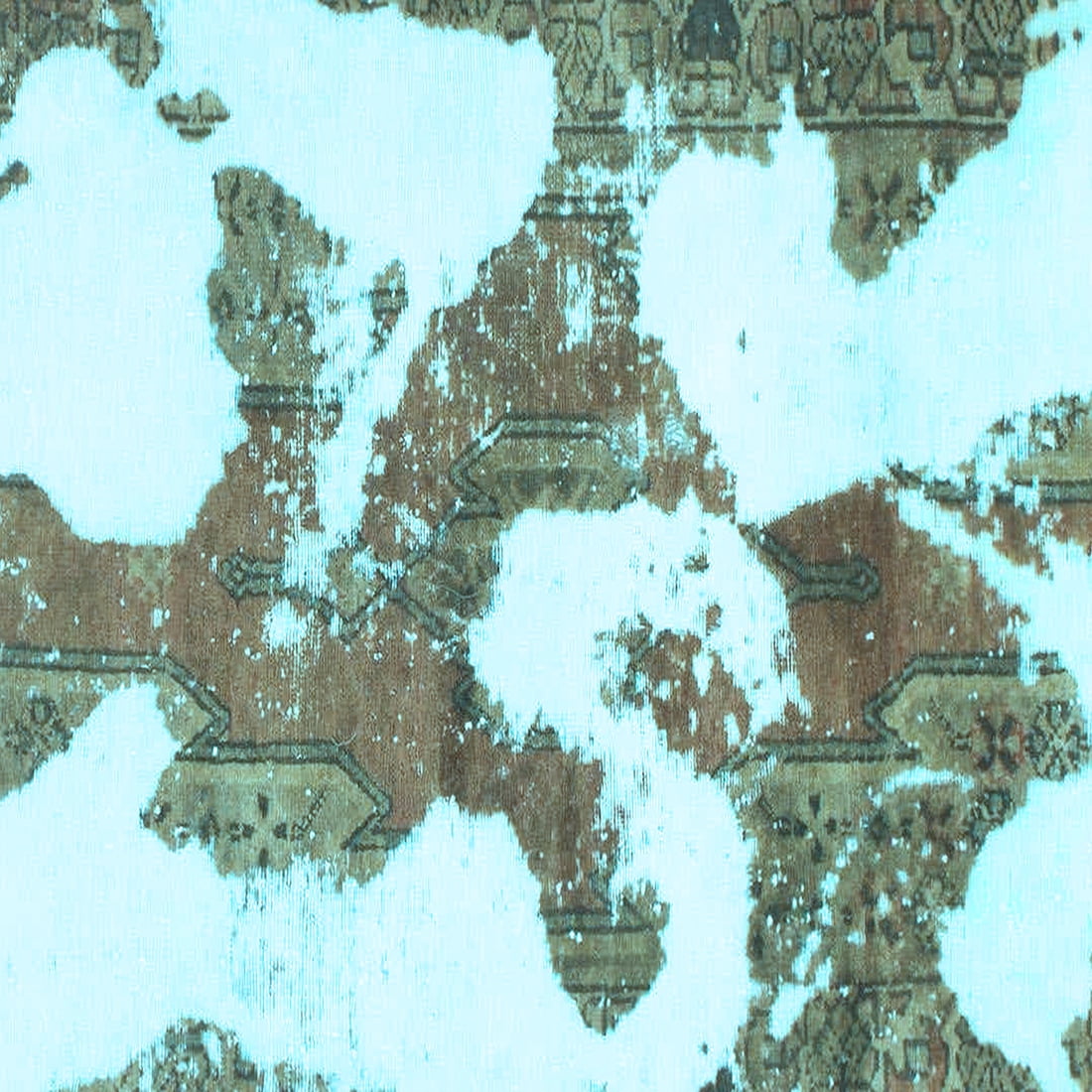 Ahgly Company Indoor Square Abstract Light Blue Modern Area Rugs, 6 ...