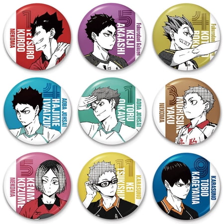 Haikyuu Button Pins Hinata Kageyama Tsukishima Iwaizumi Oikawa Yaku ...