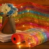 Rainbow Deco Mesh 10 Inch Rainbow Mesh Ribbon Fabric Mesh Roll ...