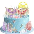 JUMRHFAN 32Pcs Mermaid Cake Topper, Under The Sea Cake Toppers Set with ...