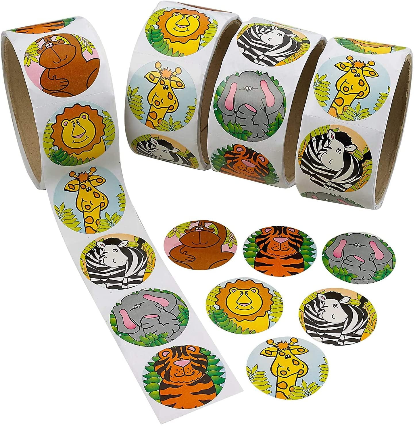 Kicko Zoo Animal Solid Print Vinyl Sticker Roll for Kids - 4 Rolls ...
