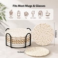 8 Pcs Drink Coasters with Holder,Different Cotton Woven Coaster Set ...