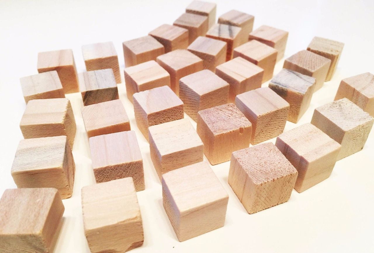 1226 Pk35 Natural Mini Wood Chewy Squares Blocks - Walmart.com
