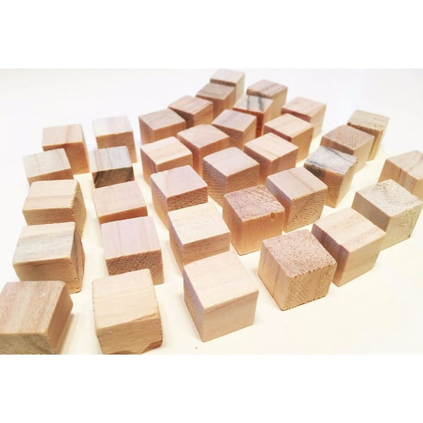 1226 Pk35 Natural Mini Wood Chewy Squares Blocks - Walmart.com
