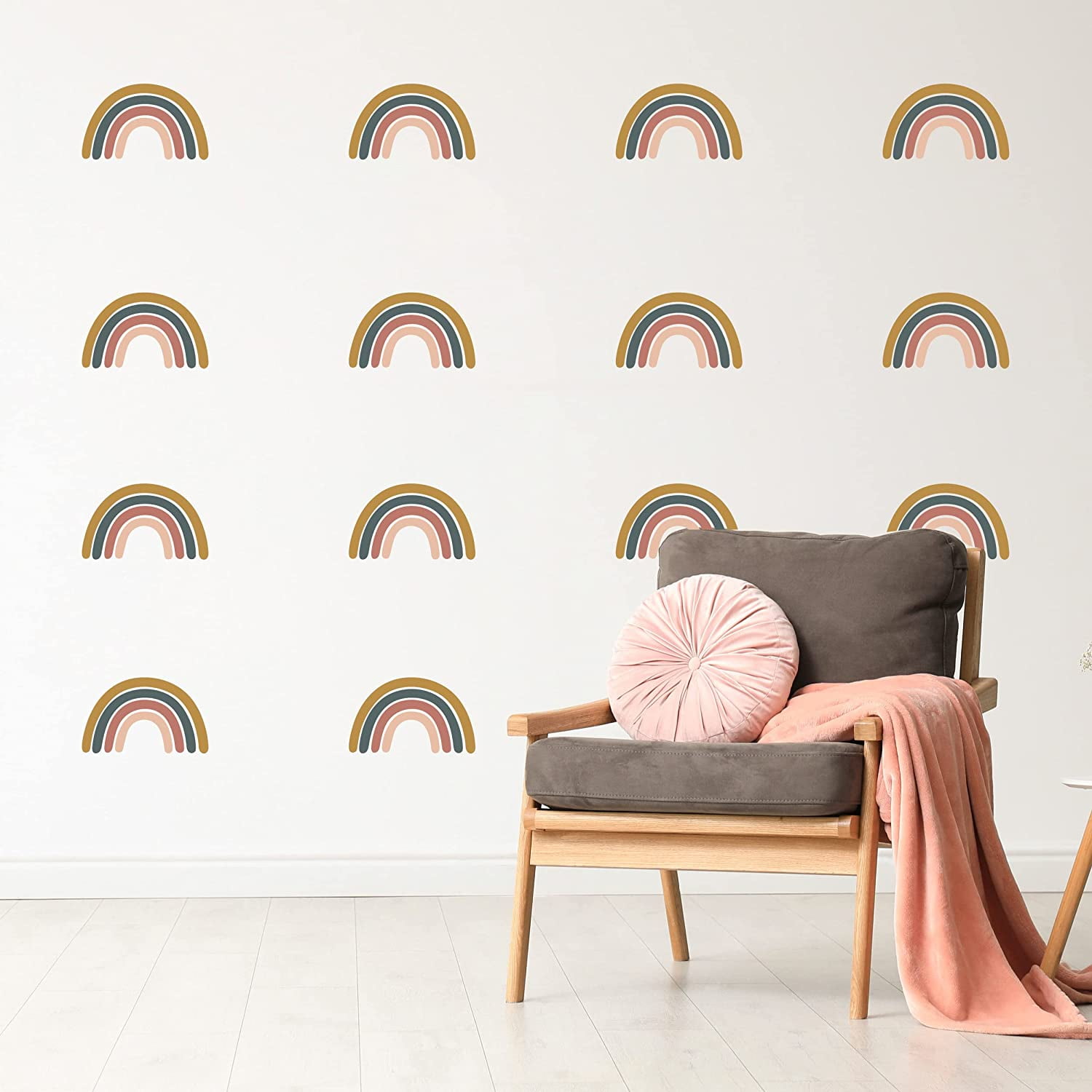 Decalcomania Wall Decor Rainbow Wall Decals - Set of 24 Boho Stickers ...