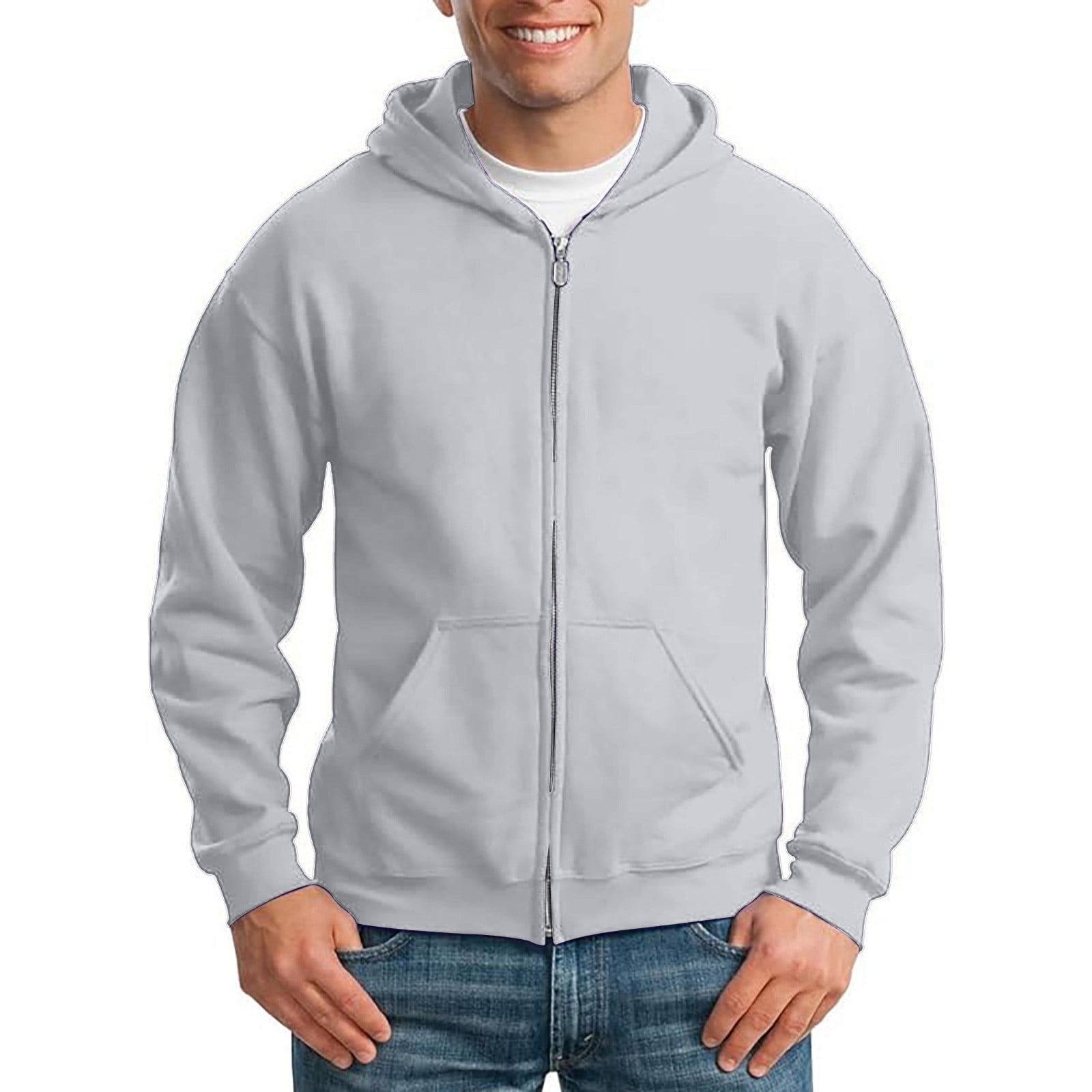 Ediodpoh Mens Zip up Hoodie Long Sleeve Full Zip Hooded Sweatshirt ...