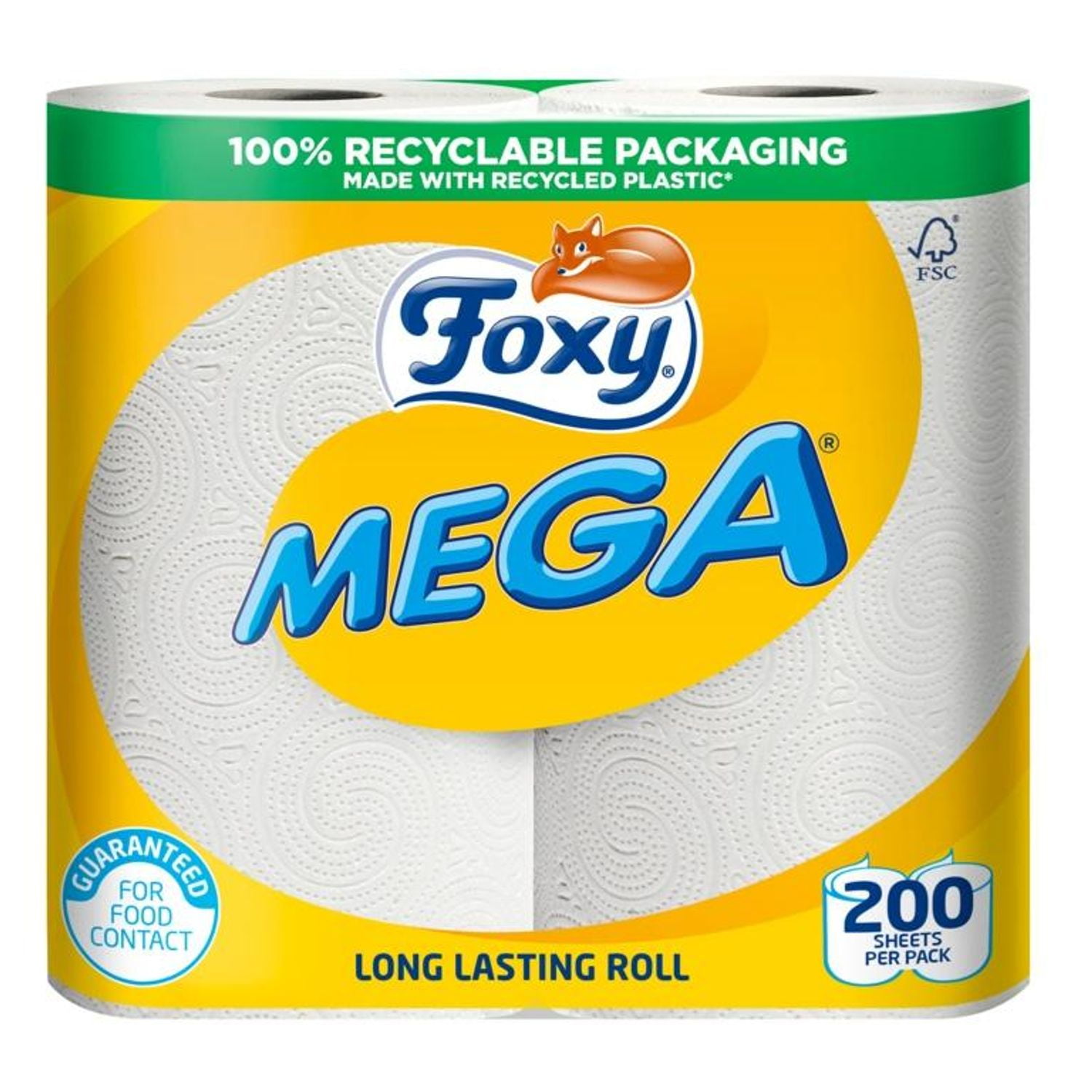 Click here for Foxy Mega Kitchen Roll (Pack Of 2) prices