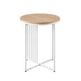 Free Shipping! Walker Edison Contemporary Metal Slatted Round Side ...