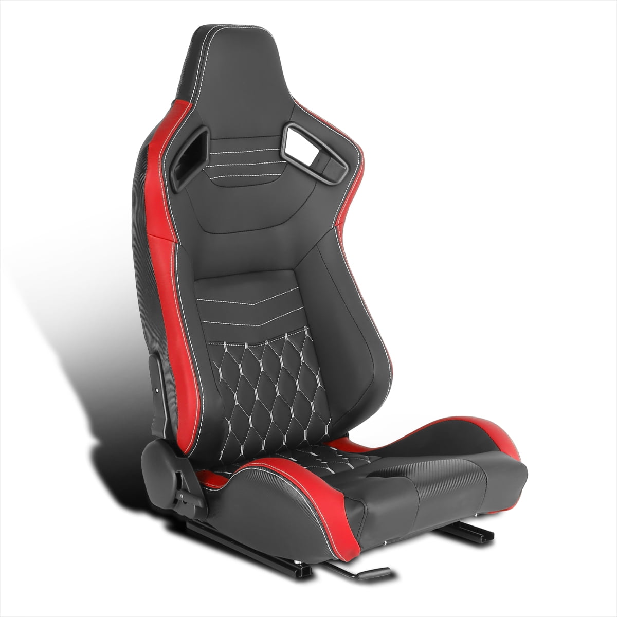 Spec-D Tuning Passenger Right Side Black / Red Carbon Fiber Look White ...