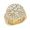 Men's 14K Yellow Gold Real Diamond Puff Pillow 3D Round Pinky Ring 5.75 ...