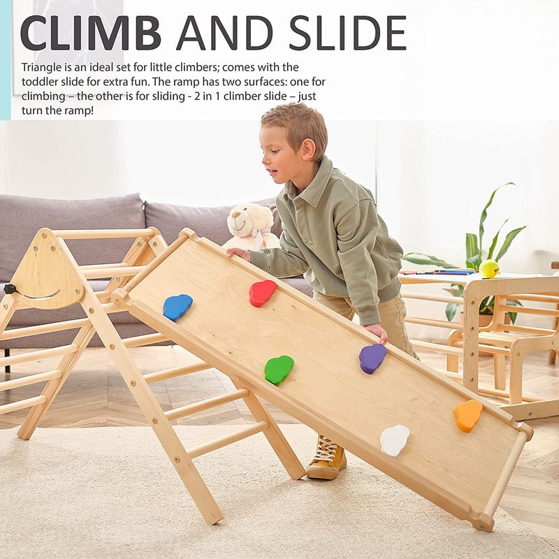 Buy WEDANTA Triangle Climber with Ramp - Premium Wooden Climbing ...