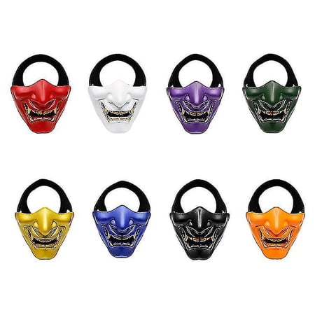 Halloween Dance Cos Devil Horror Grimace Male Half Face Tactical Mask ...
