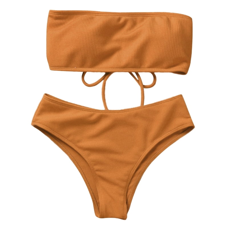 Conjunto Bikinis tubo sin tirantes para mujer, trajes baño piezas Color ...