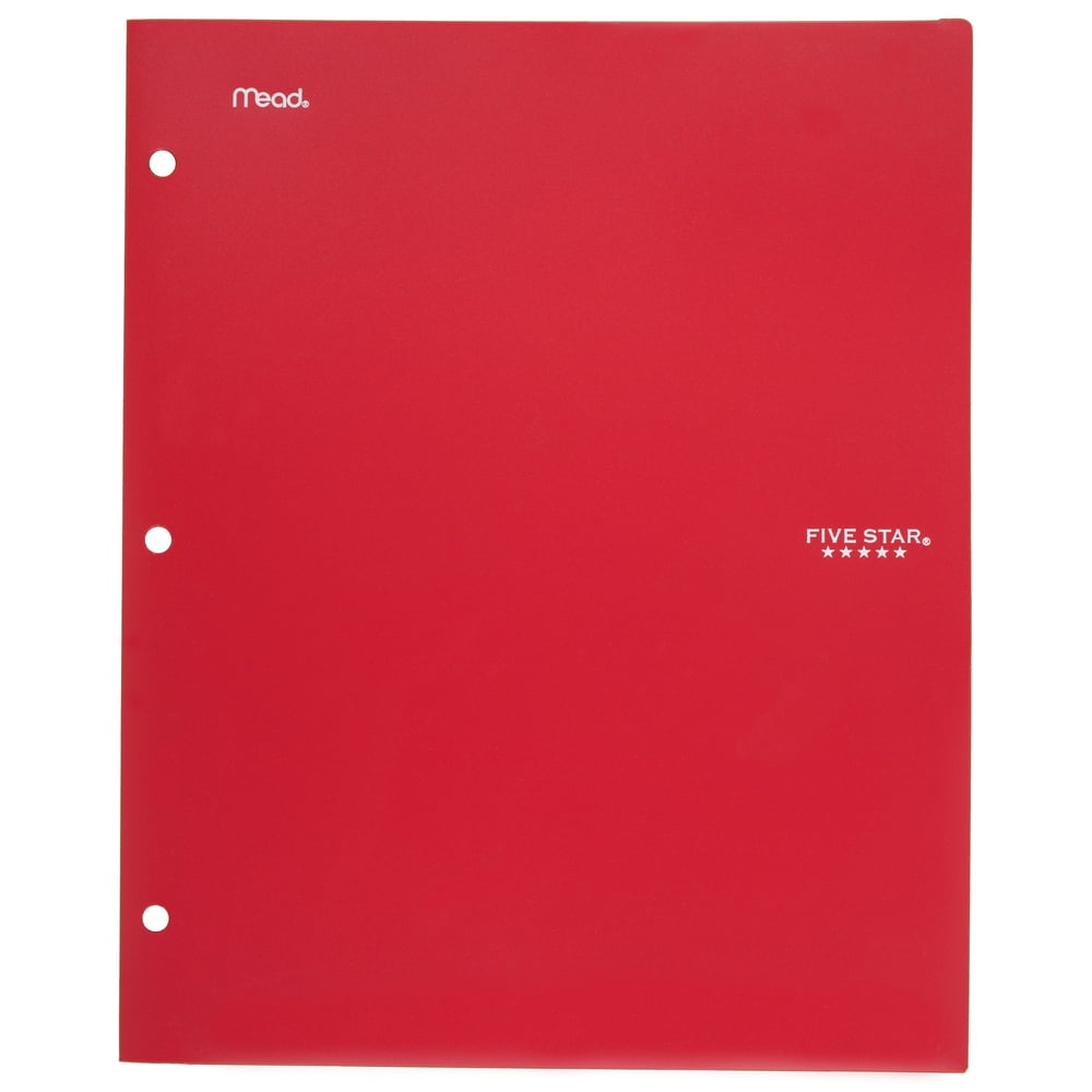 Five Star 2-Pocket Stay-Put Plastic Folder, Red (33789) - Walmart.com ...