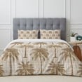Brown Palm Tree Bedding Duvet Cover Set Queen Size 4 Pieces, Country ...
