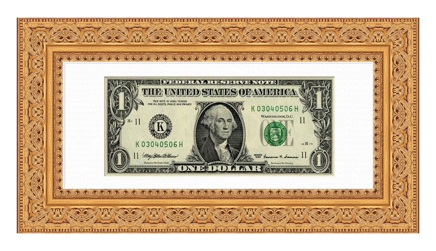 Dollar Bill Frame For Your First Dollar - Antique Gold Traditional ...