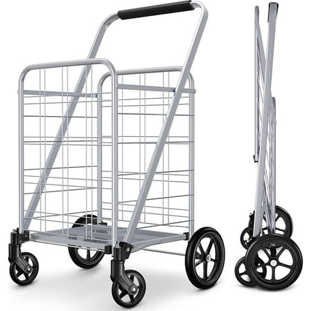 Newly Released Grocery Utility Flat Folding Shopping Cart with 360 ...